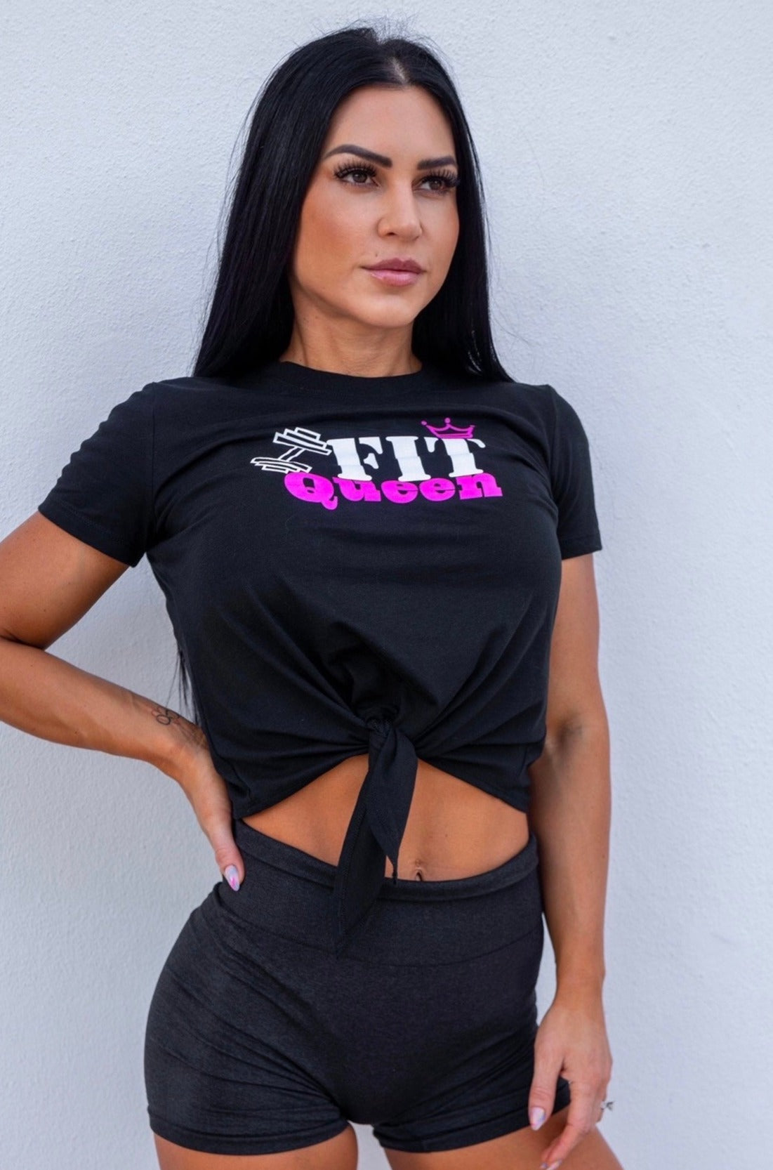 FitQueen New Tie Front T-Shirt | anitaherbert.com