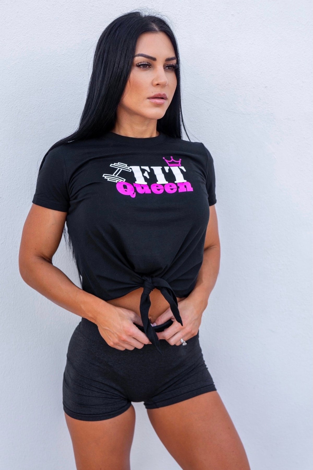 FitQueen New Tie Front T-Shirt | anitaherbert.com